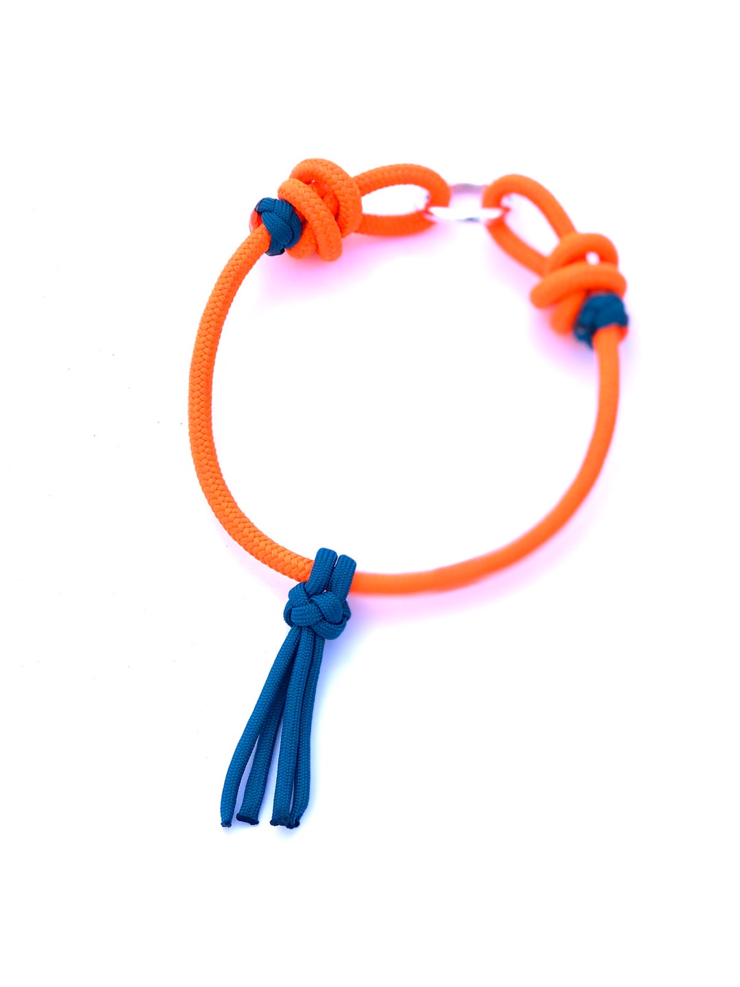 Knotted Rope Slip on ID Tag Collar With Paracord Details - Etsy