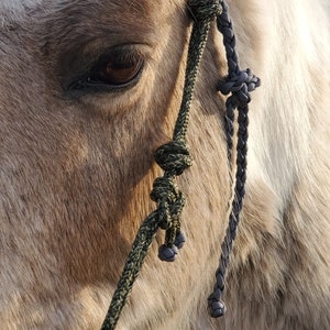 Knotted Rope Headstall- Woven Paracord Overlay - Etsy
