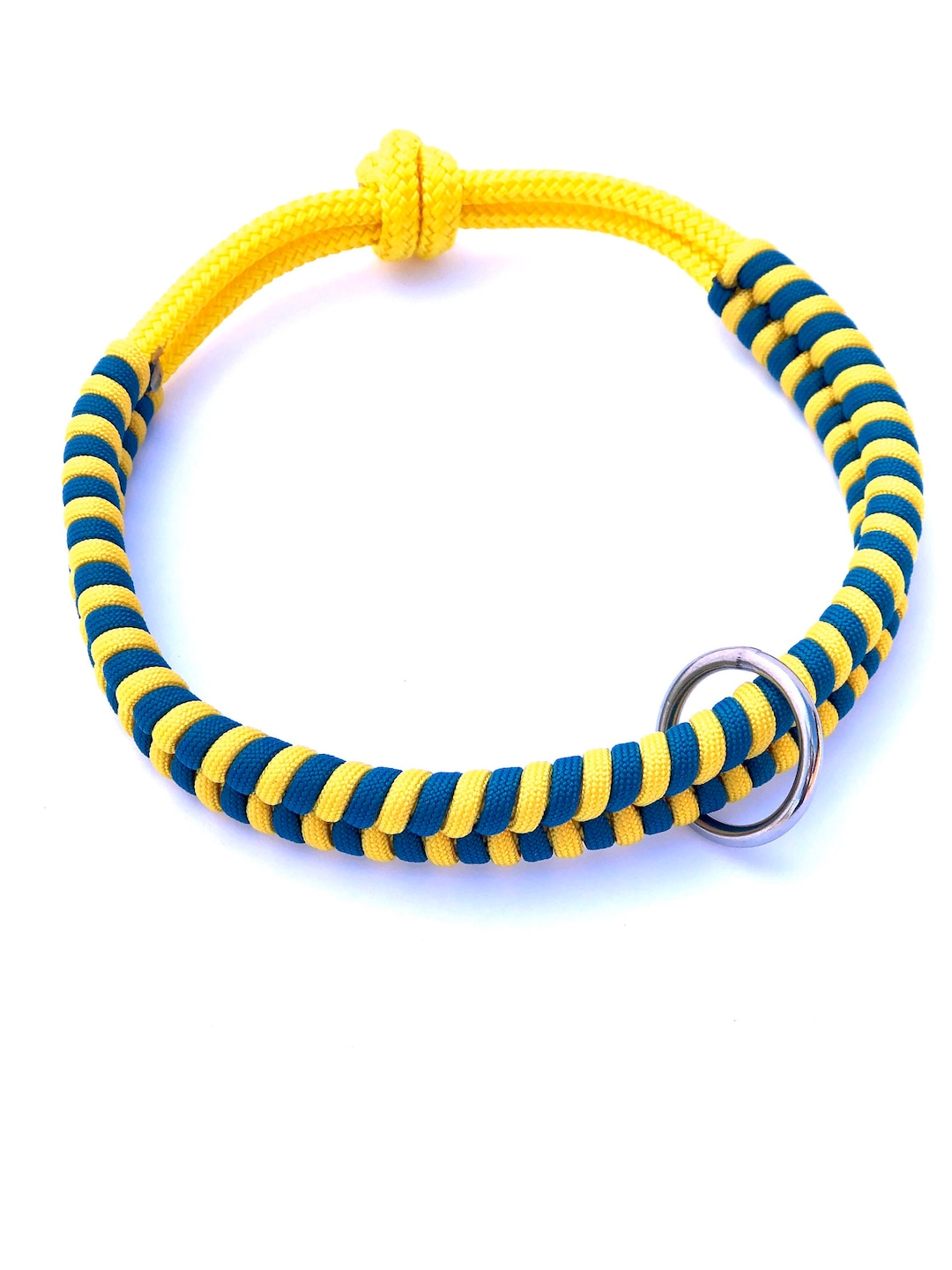 Rope Slip on ID Tag Collar- Woven Paracord Overlay - Etsy