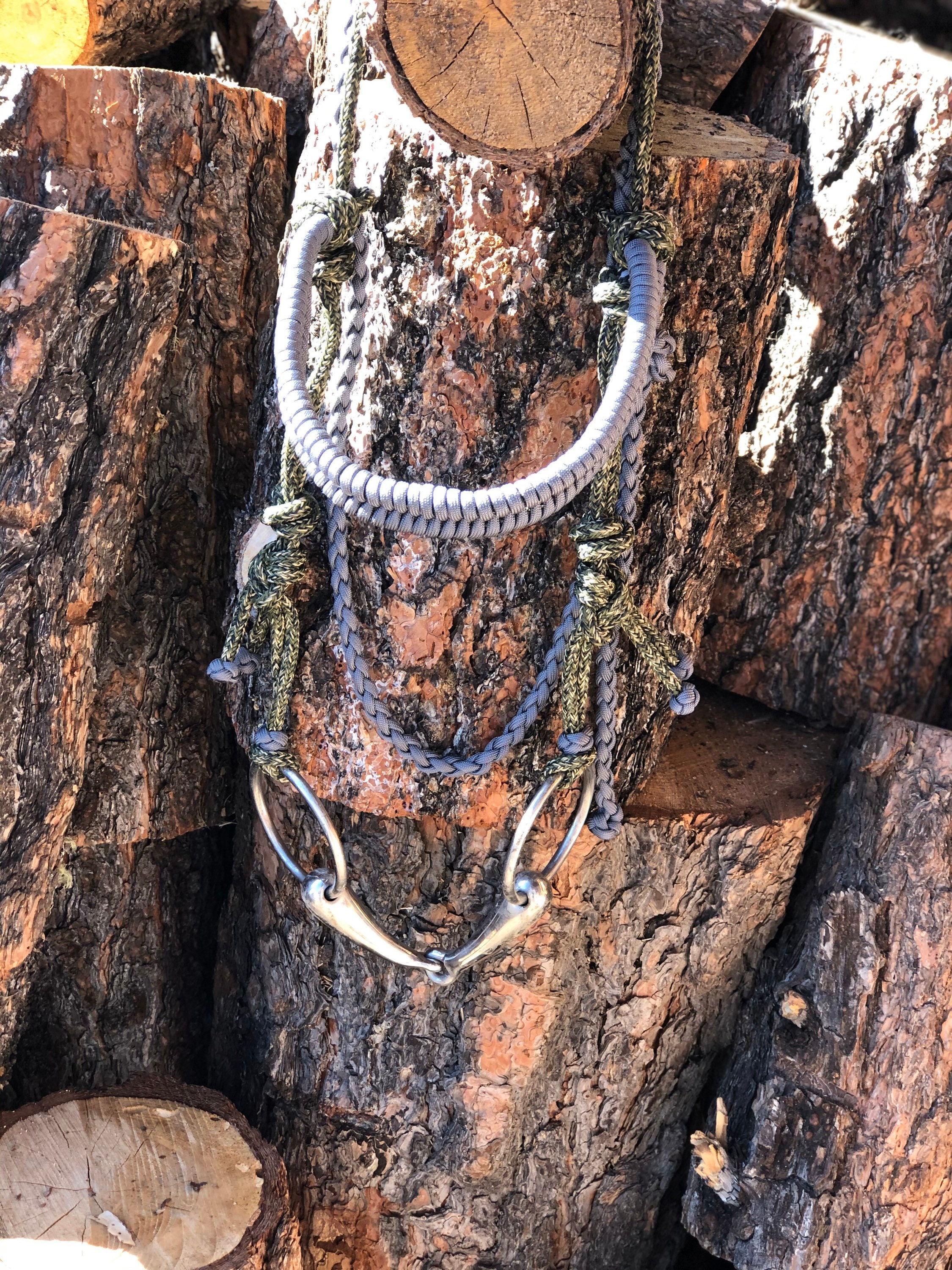 Knotted Rope Headstall Woven Paracord Overlay | Etsy