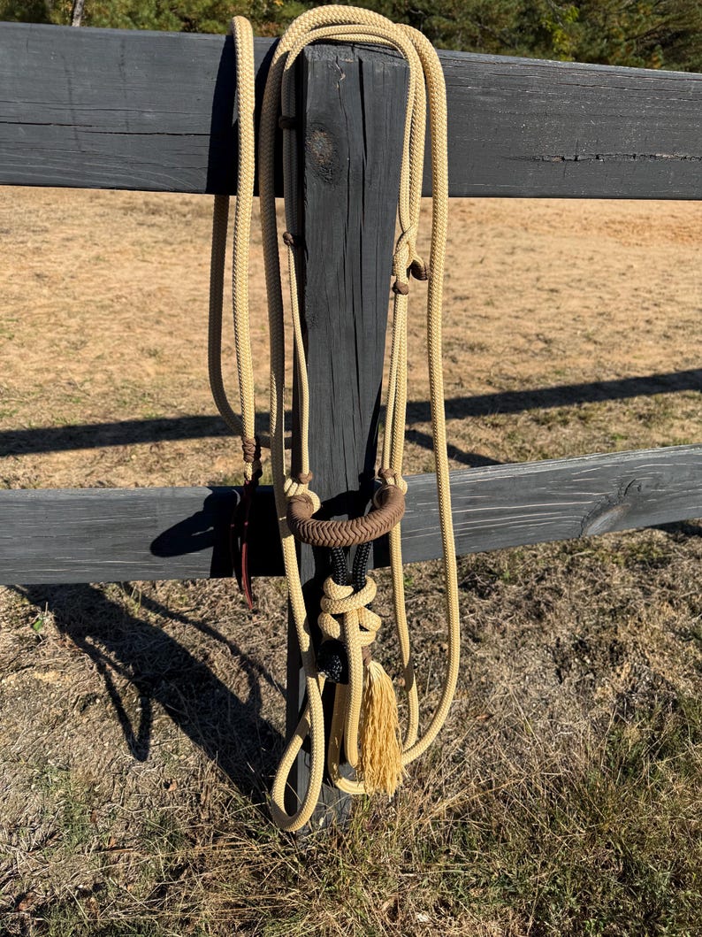Complete Custom Rope Hackamore Set | Bosal + Mecate Reins + Bosal ...