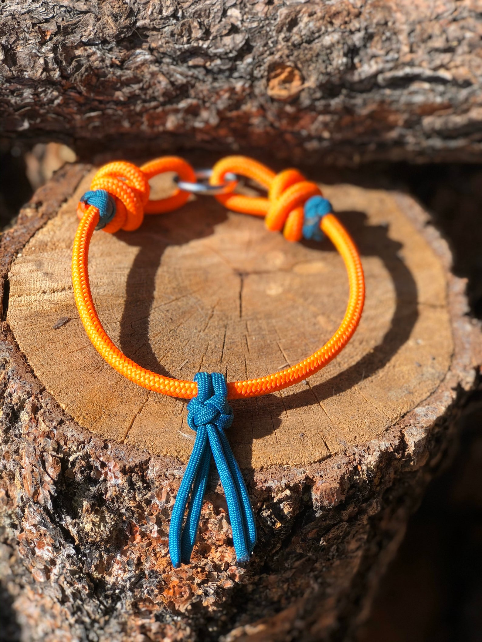 Knotted Rope Slip on ID Tag Collar With Paracord Details - Etsy