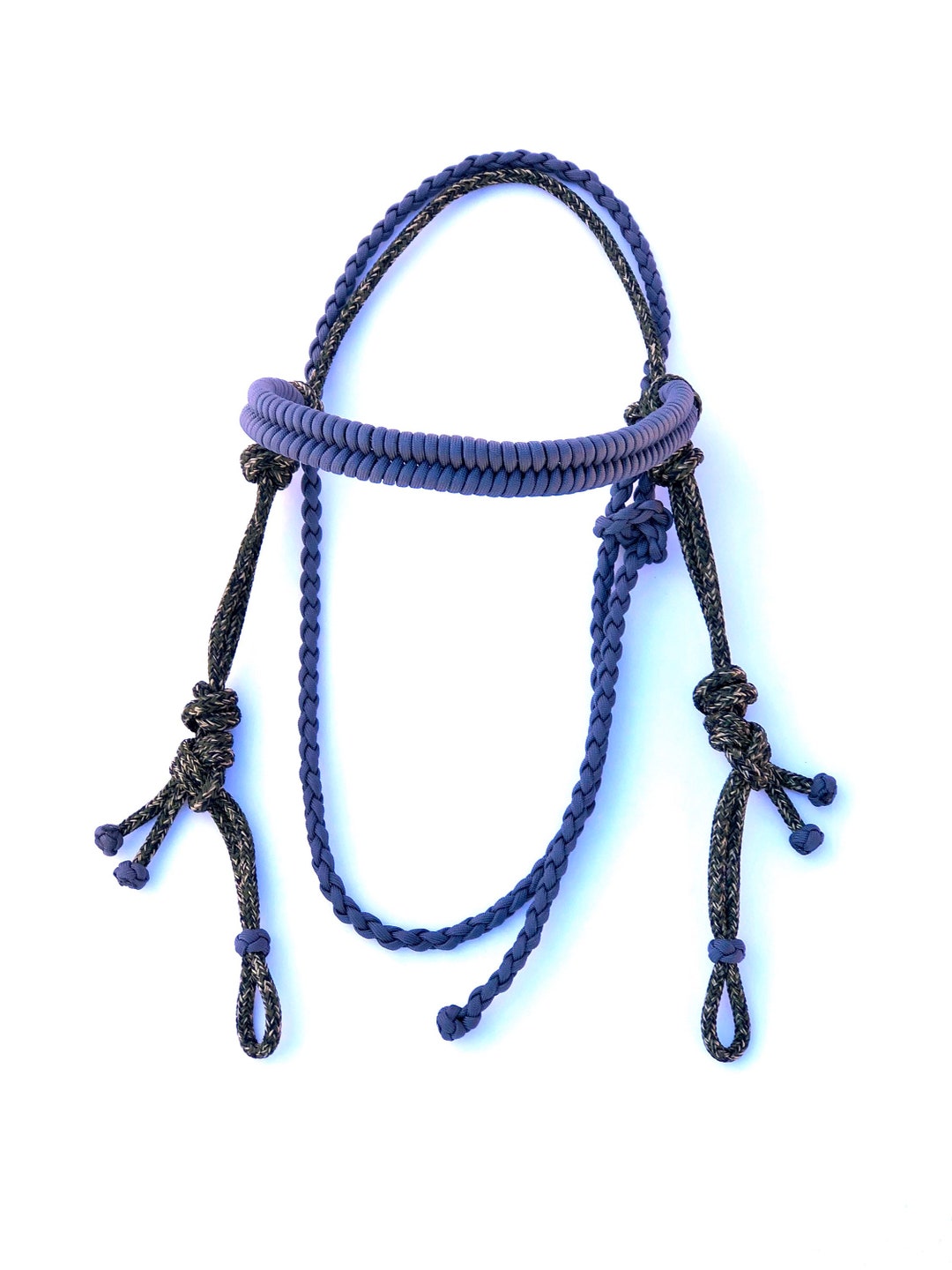 Knotted Rope Headstall- Woven Paracord Overlay - Etsy
