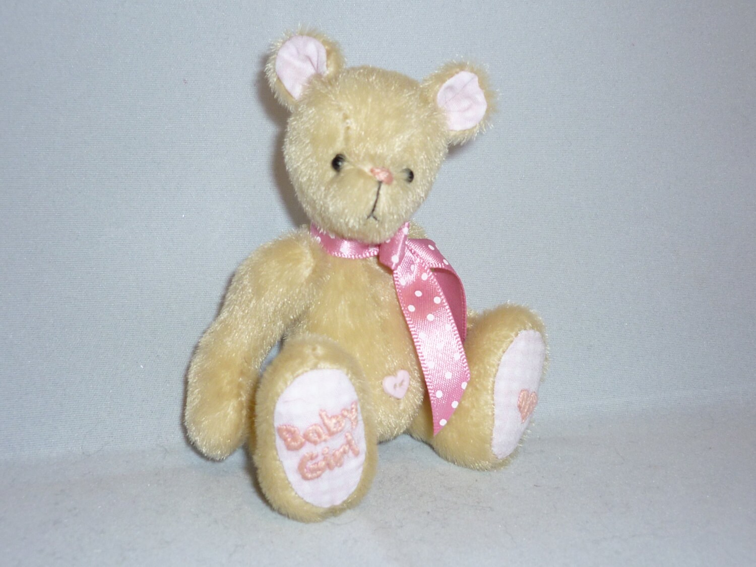 Baby Girl A Hand Sewn Miniature, Cotter Pin Jointed Teddy Bear, With ...