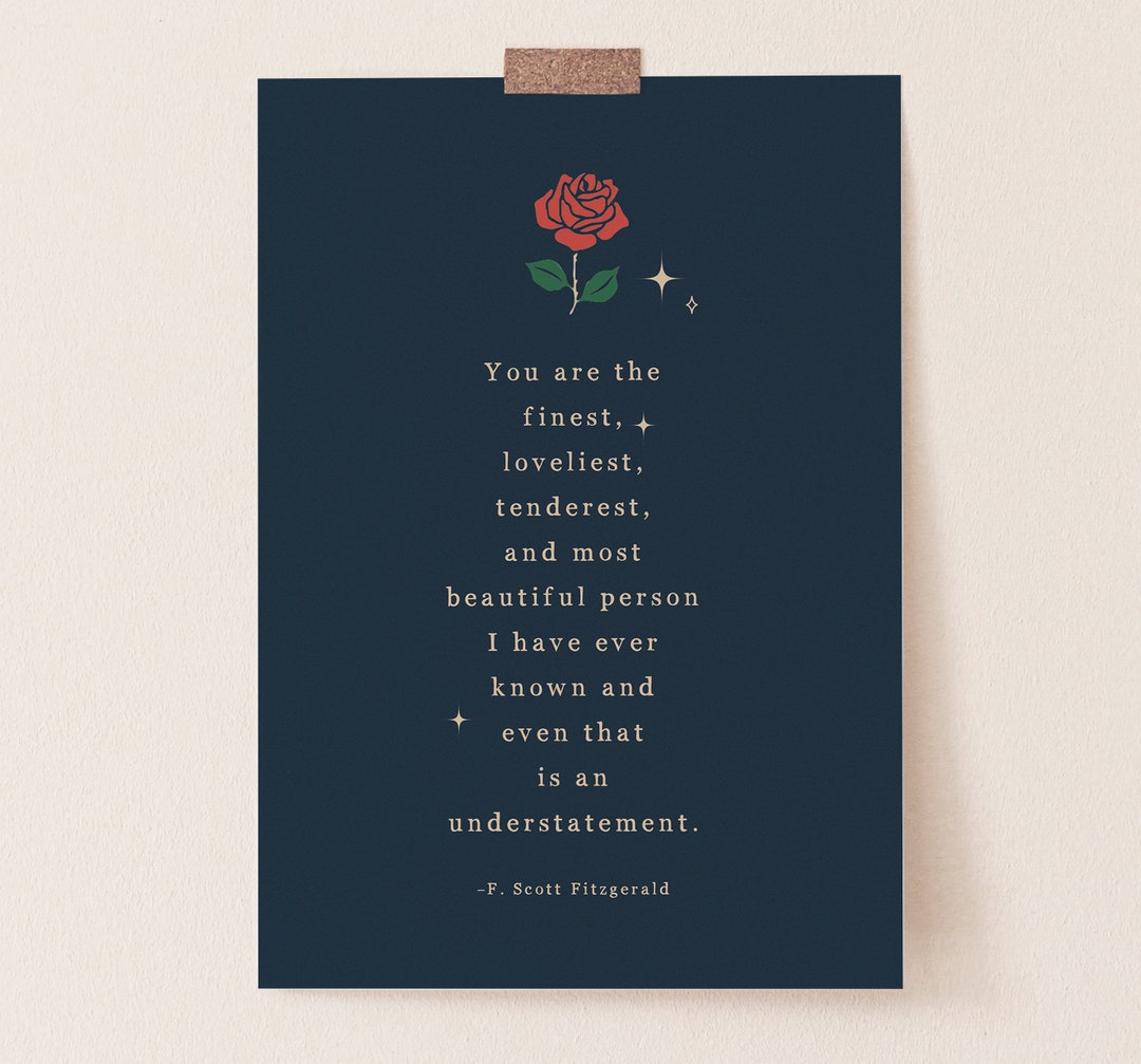 F. Scott Fitzgerald Quote Print, Love Poem, Valentine's Day Gift - Etsy