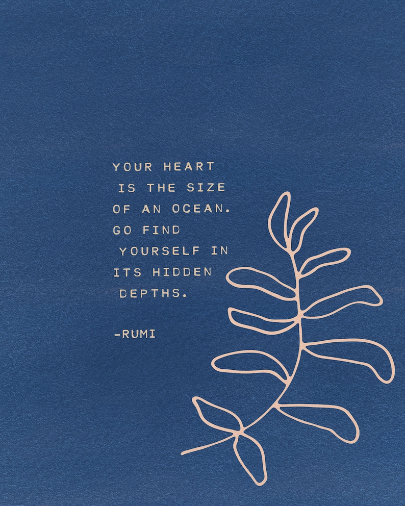 Rumi Quote Your Heart is the Size of an Ocean Rumi Poetry - Etsy