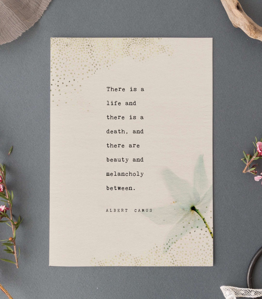 Albert Camus Quote Print: Beauty and Melancholy Poetry Art - Etsy