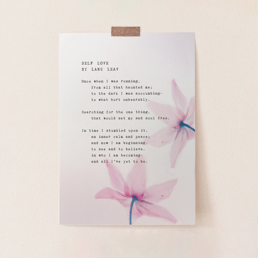 Lang Leav Self Love Poem Art "once When I Was Running, From All That ...