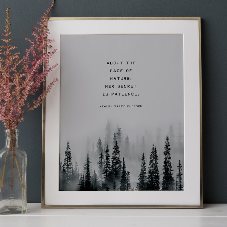 Emerson Nature Quote Print: Forest Art Wall Decor - Etsy