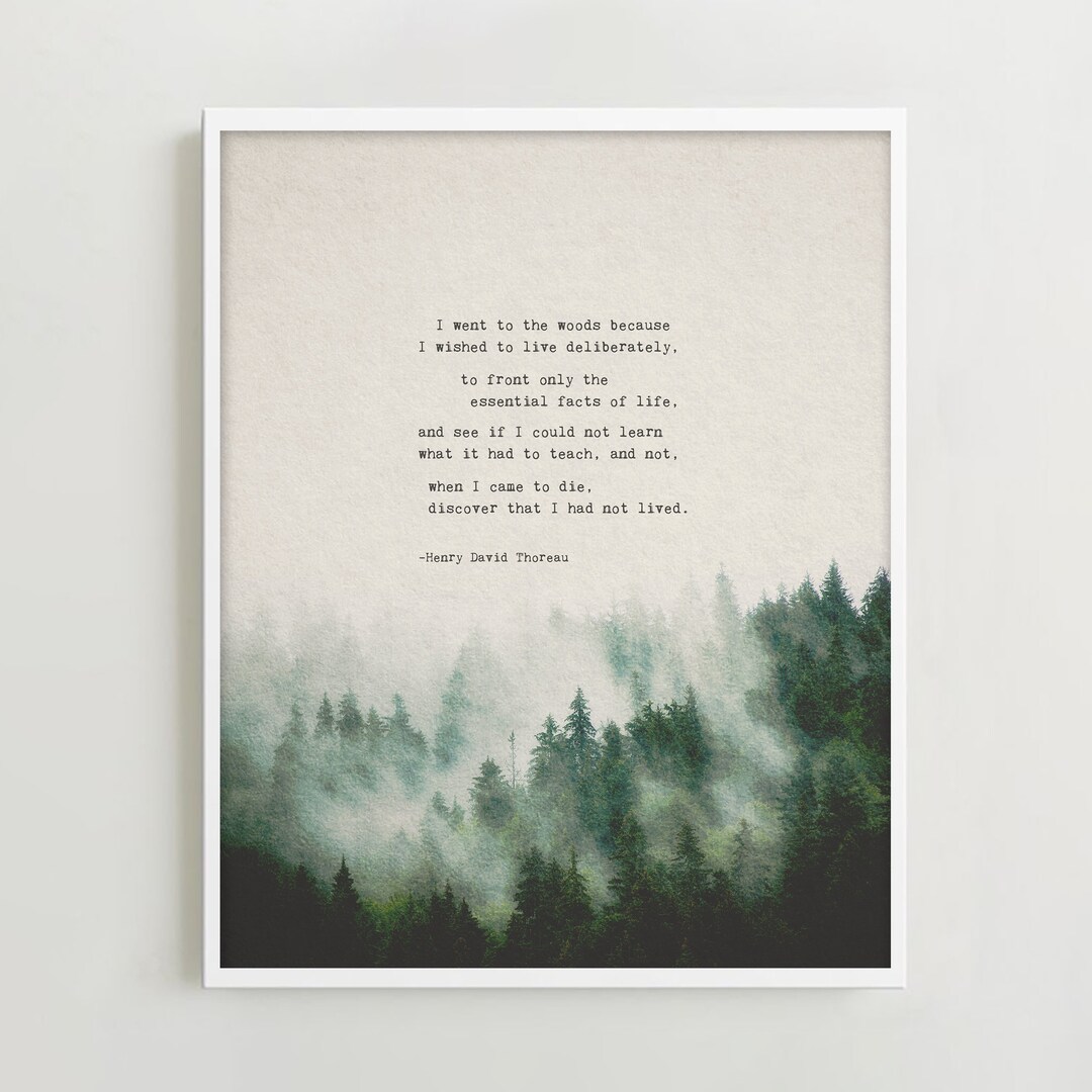 Thoreau Walden Poem Print: Nature Quote Wall Art - Etsy