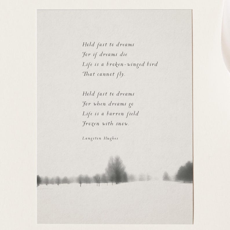 Langston Hughes Poem Print, Graduation Gift - Etsy