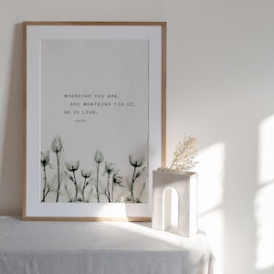 Rumi Quote Art Print: Floral Wall Decor, Spiritual Gift - Etsy