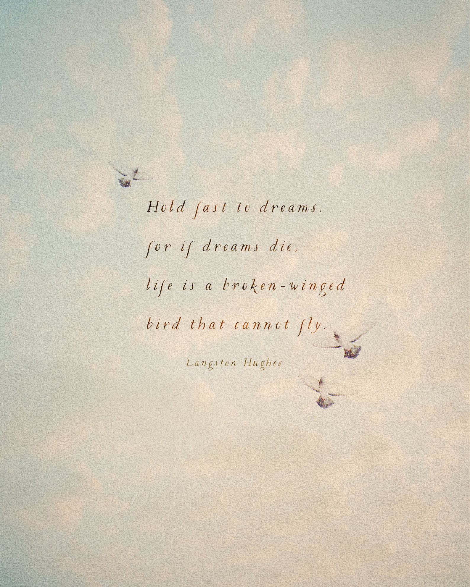 Langston Hughes Hold Fast to Dreams Poetry Art Langston - Etsy