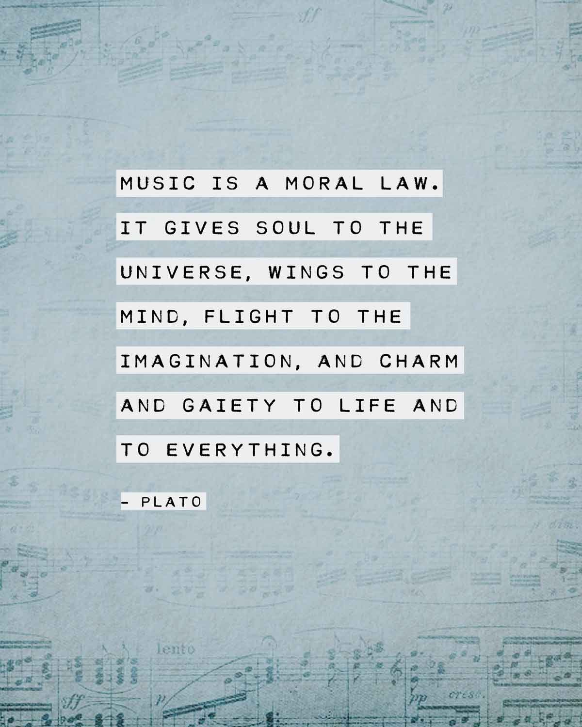 Plato Quote Music Poster: Inspirational Musician Gift - Etsy
