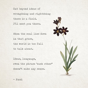 Rumi Quote Print: Inspirational Poetry Art - Etsy