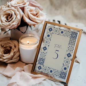 Azulejo Tile Table Numbers. Talavera Tile Theme Table Numbers. Mexican ...
