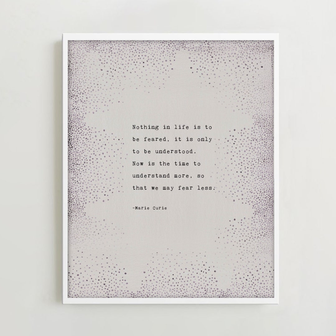 Marie Curie Quote Print, Graduation Gift, Typewriter Poetry Art - Etsy