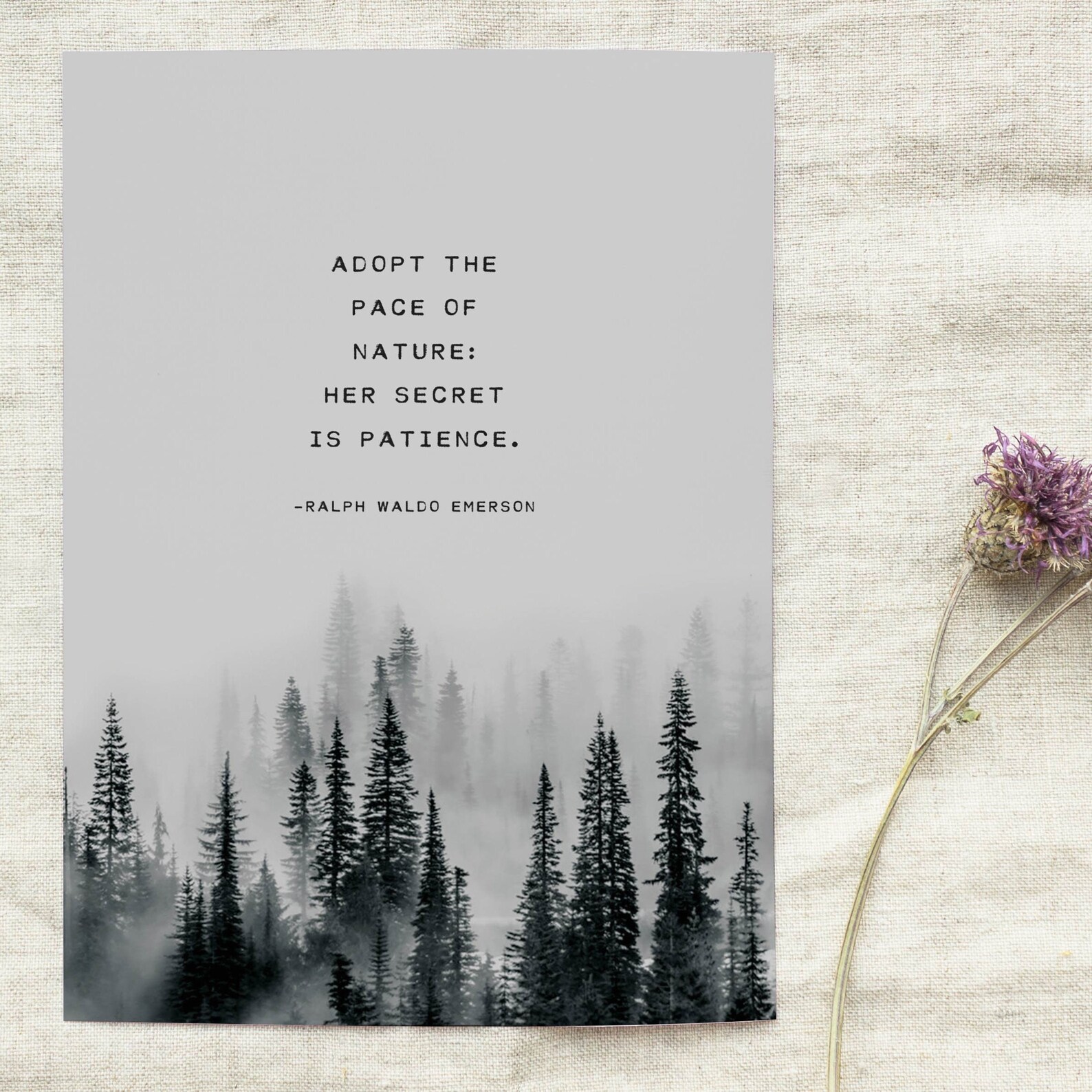 Emerson Nature Quote Print: Forest Art Wall Decor - Etsy