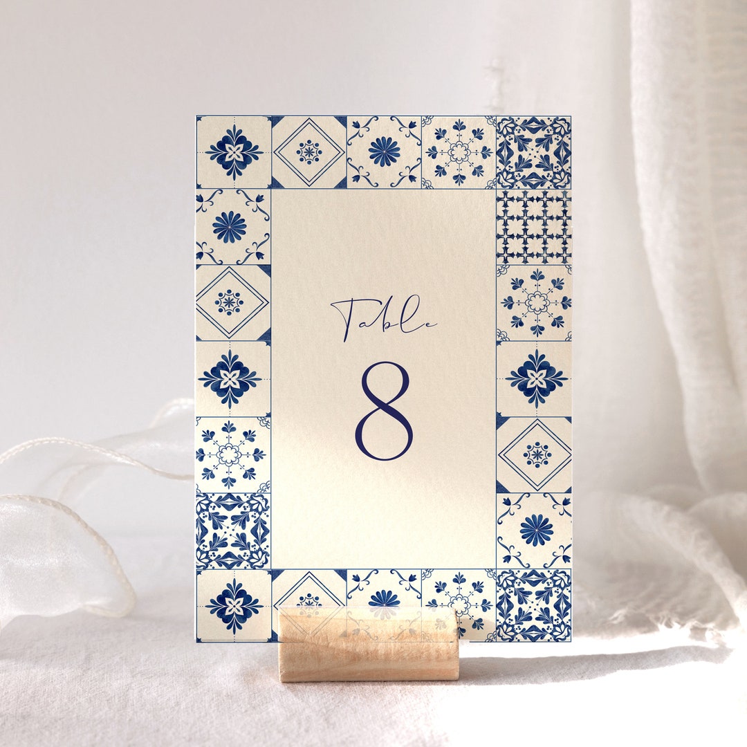 Azulejo Tile Table Numbers. Talavera Tile Theme Table Numbers. Mexican ...