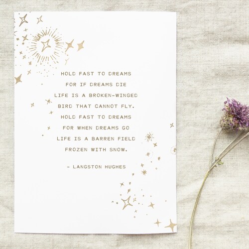 Langston Hughes Dream Keeper Poetry Art Dreams Quote Poem - Etsy