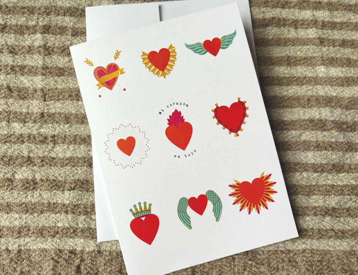 Milagro Hearts Valentine's Day Card: Mi Corazón Es Tuyo - Etsy