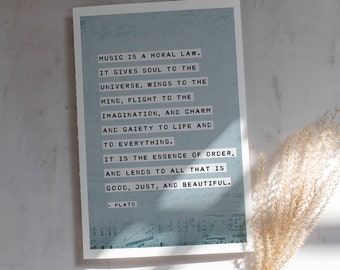 Plato Music Quote Poster - Etsy