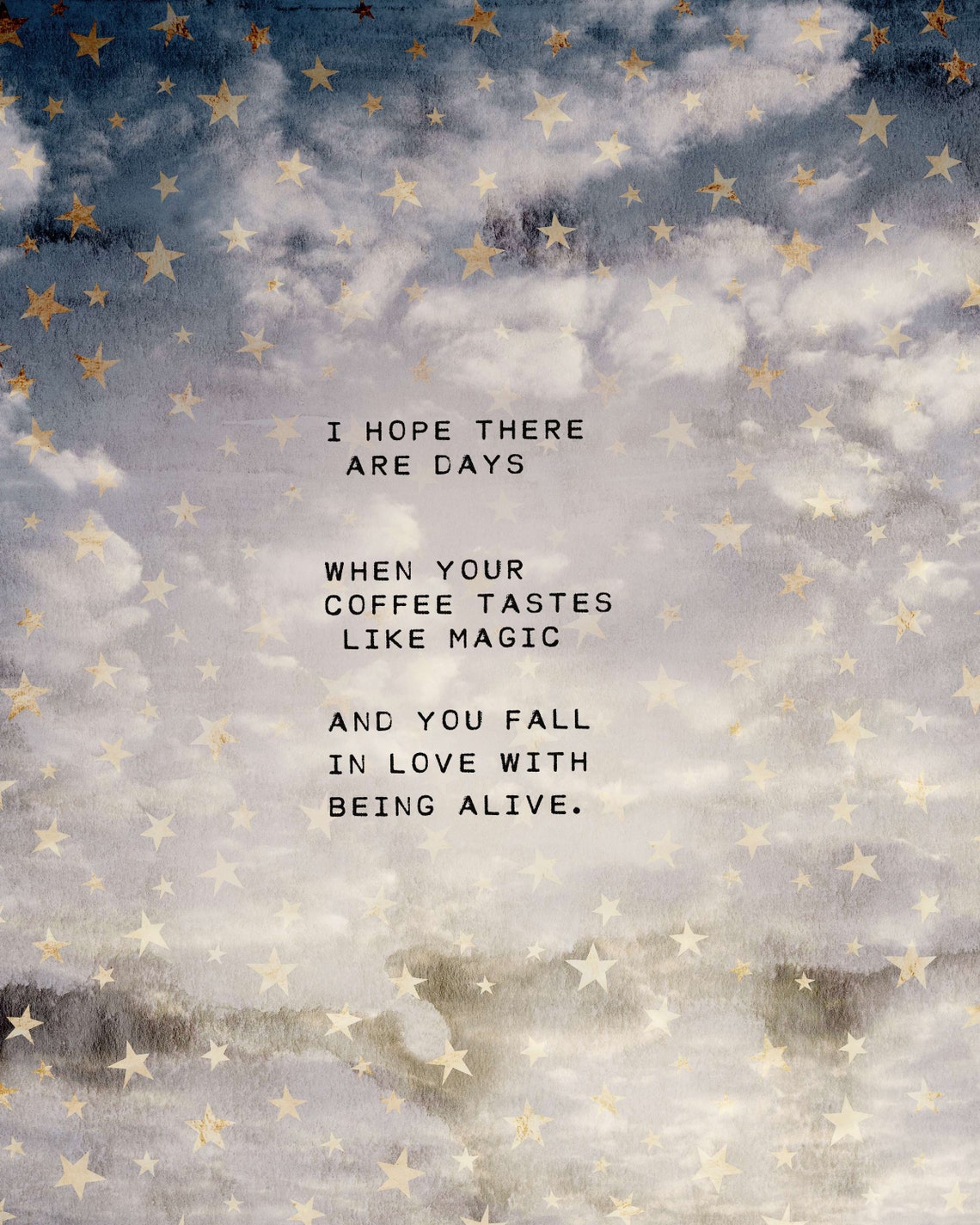 Coffee Magic Quote Print: Whimsical Starry Wall Art - Etsy