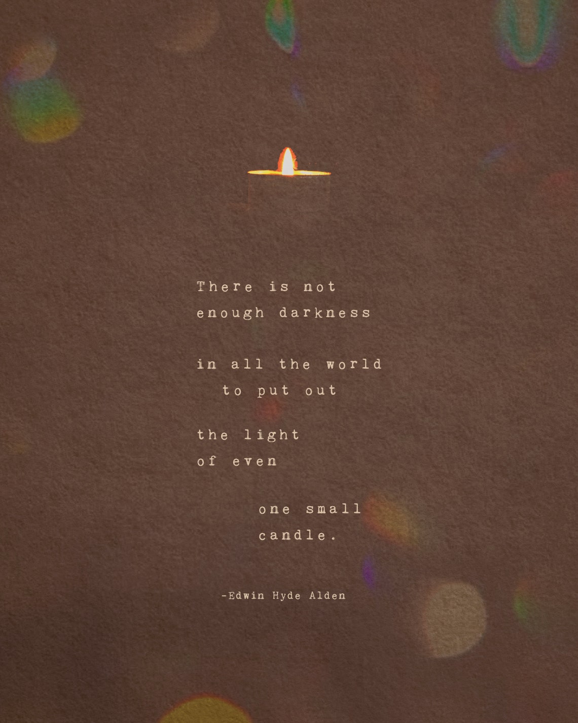 Edwin Hyde Alden Poem There is Not Enough Darkness in All the | Etsy