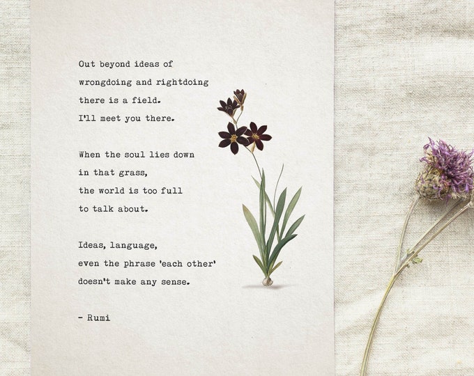 Rumi Poem Watercolor Calligraphy Print Rumi Quote Modern Calligraphy ...