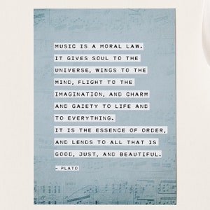Plato Quote Music Poster: Inspirational Musician Gift - Etsy