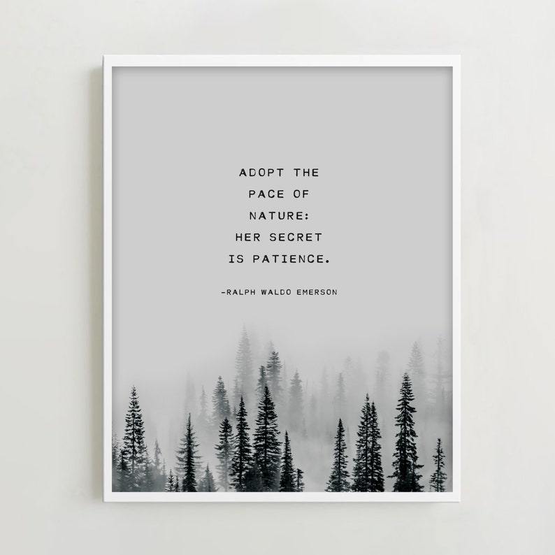 Emerson Nature Quote Print: Forest Art Wall Decor - Etsy