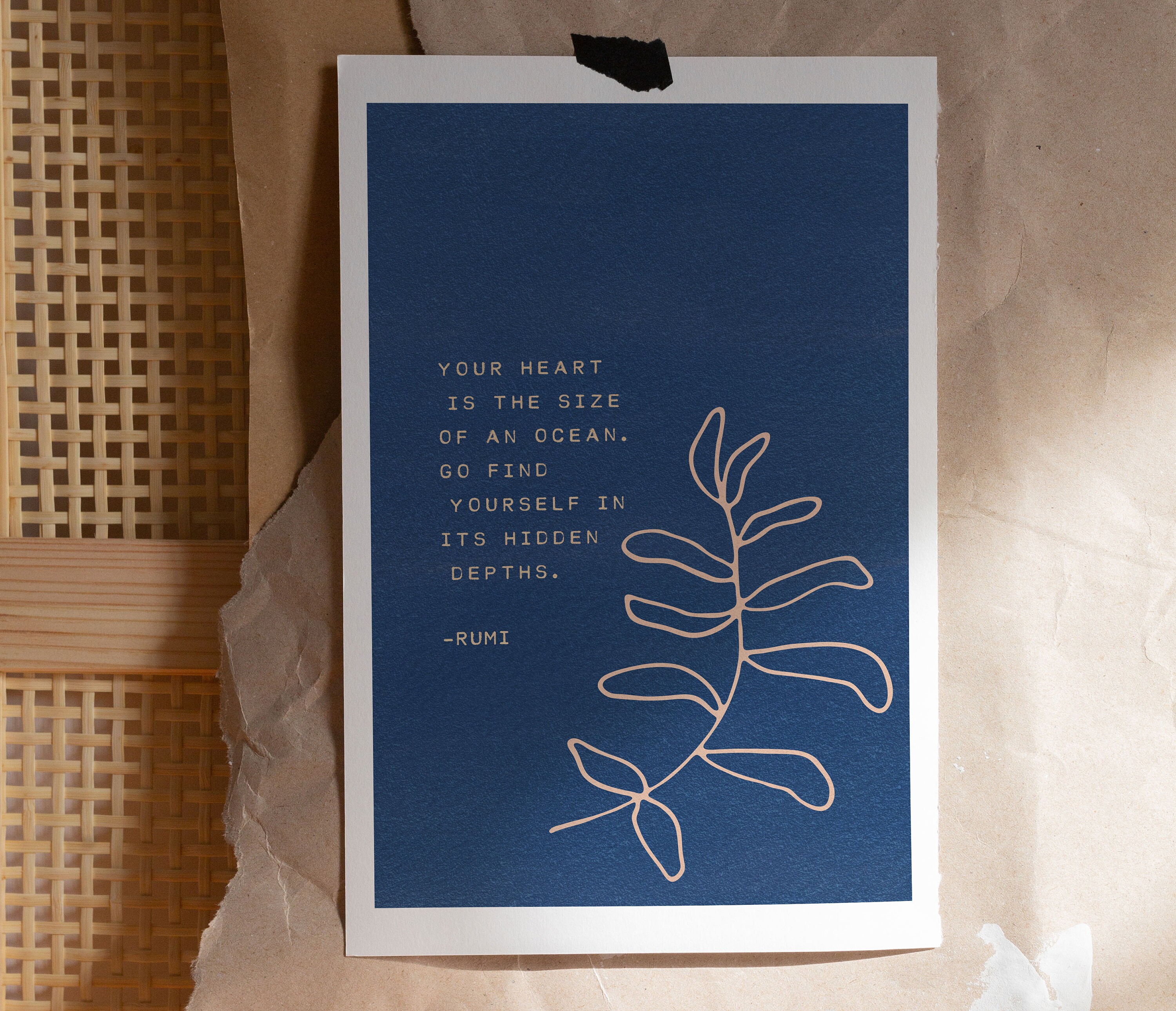 Rumi Quote Your Heart is the Size of an Ocean Rumi Poetry - Etsy