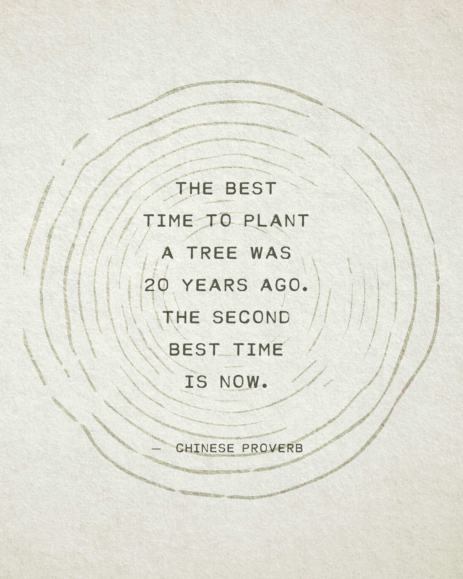Chinese Proverb the Best Time to Plant a Tree Was 20 Years | Etsy