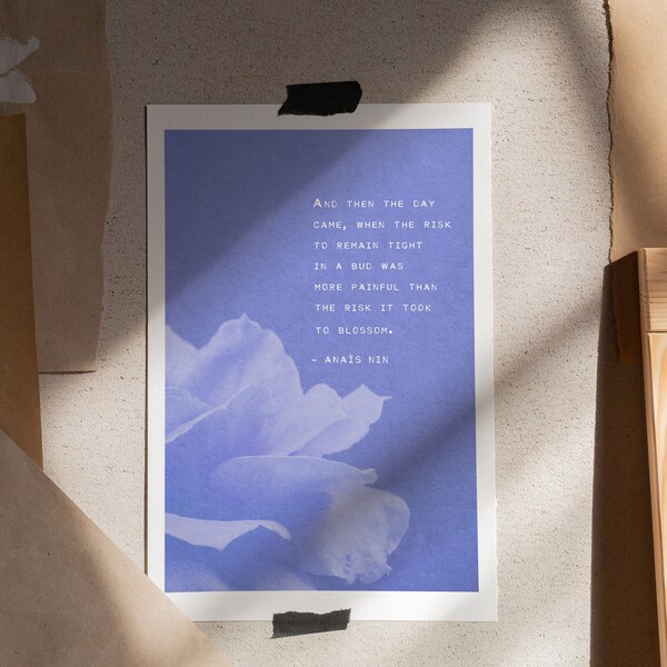 Risk Poem Anais Nin - Etsy