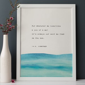 E.E. Cummings "for Whatever We Lose (like a You or a Me)" Wall Decor ...
