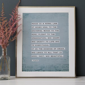 Plato Quote Music Poster: Inspirational Musician Gift - Etsy