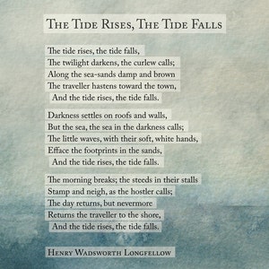 Sea Poetry Art Poem, Henry Wadsworth Longfellow the Tide Rises, the ...