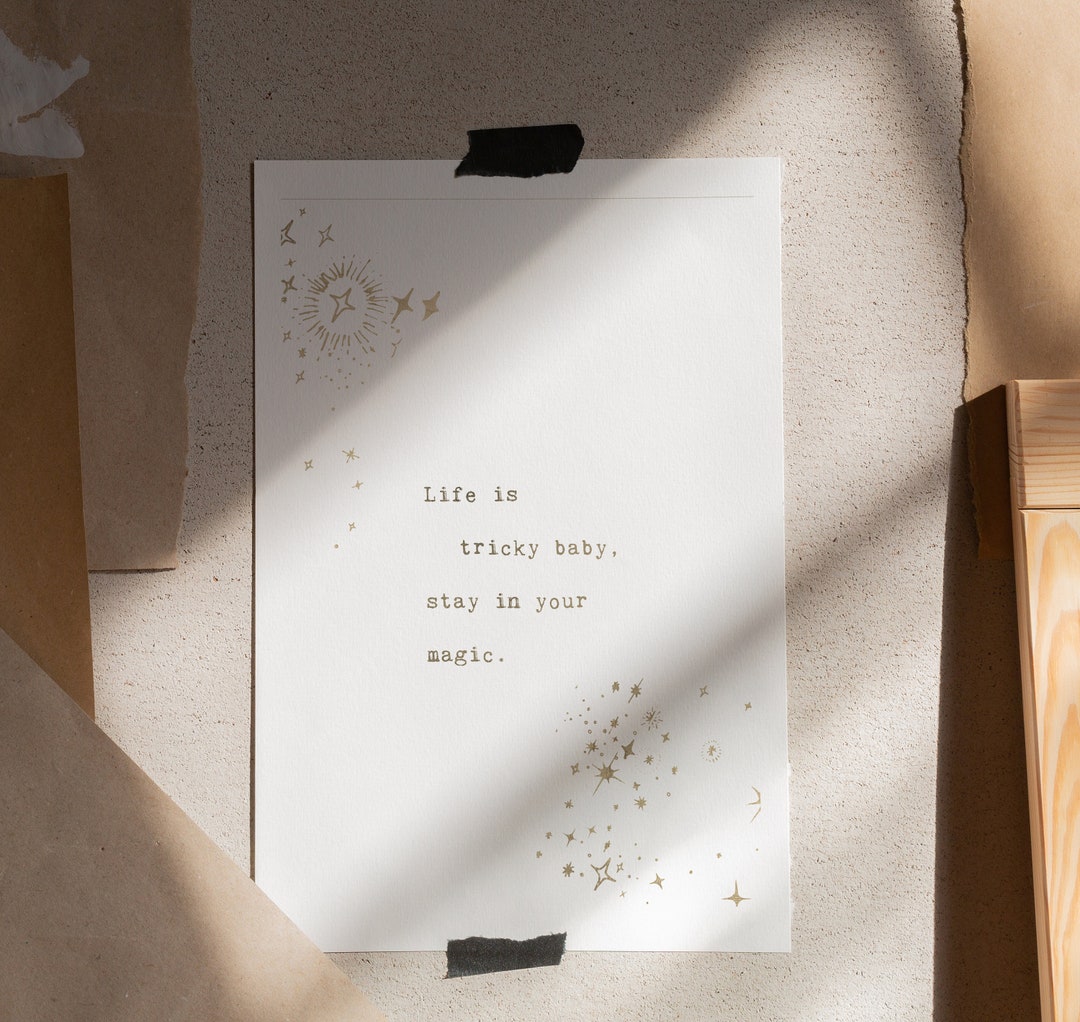 Celestial Art Print Life is Tricky Baby Stay in Your Magic - Etsy