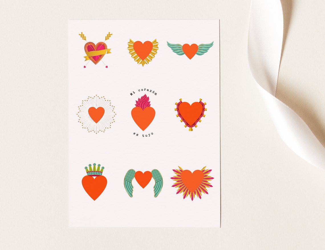 Milagro Hearts Valentine's Day Card: Mi Corazón Es Tuyo - Etsy