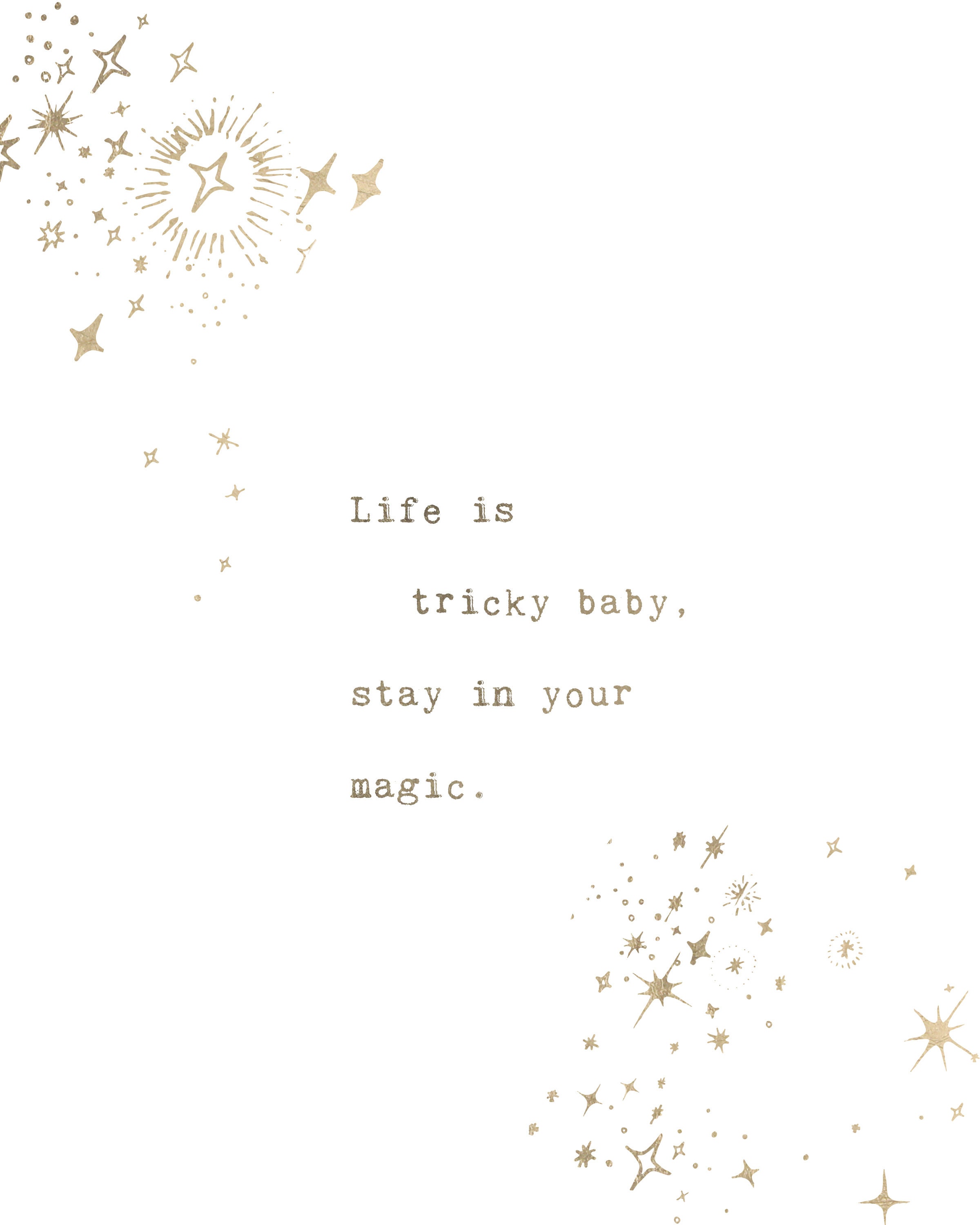 Life is Tricky Quote Print, Celestial Star Art - Etsy