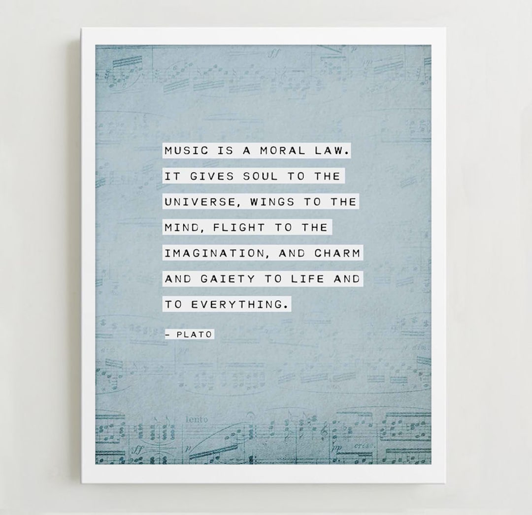 Plato Quote Music Poster: Inspirational Musician Gift - Etsy
