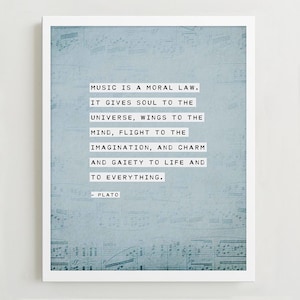 Plato Quote Music Poster: Inspirational Musician Gift - Etsy