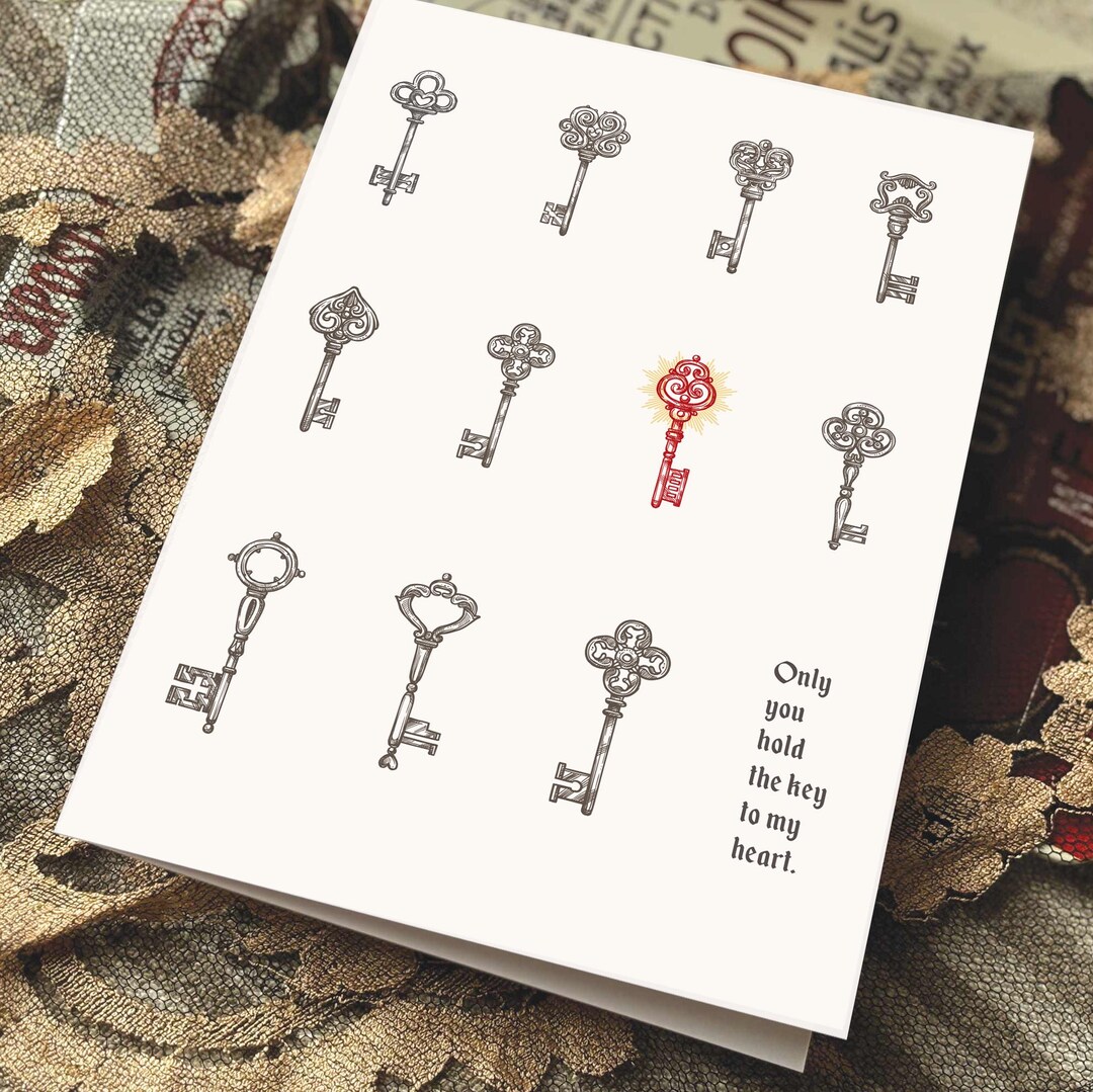 Goth Love Card You Hold the Key to My Heart. Emo Anniversary Card ...