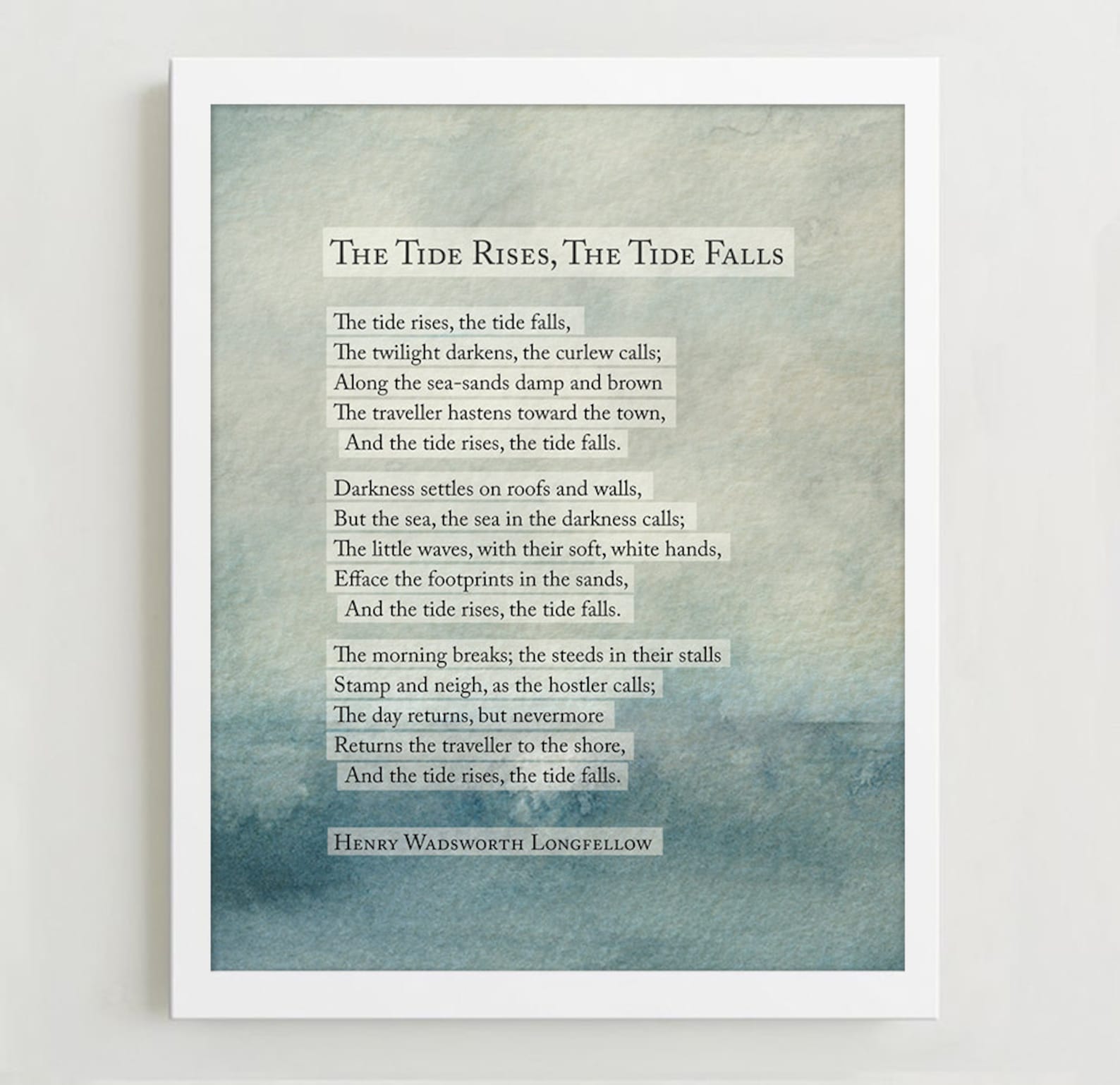 Sea Poetry Art Poem, Henry Wadsworth Longfellow the Tide Rises, the ...