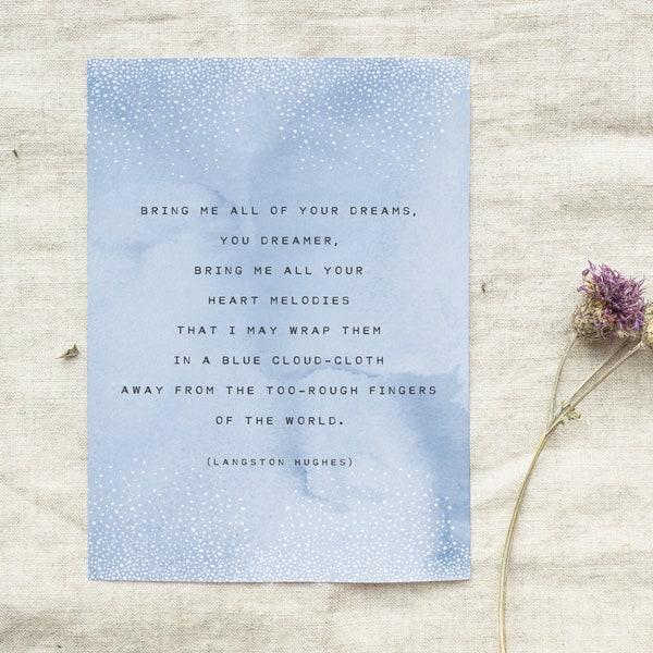 Langston Hughes Poem - Etsy