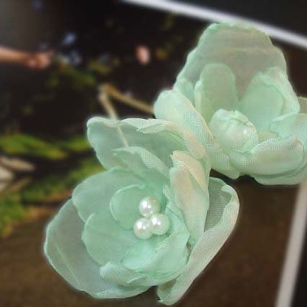 Mint Hair Flower - Etsy