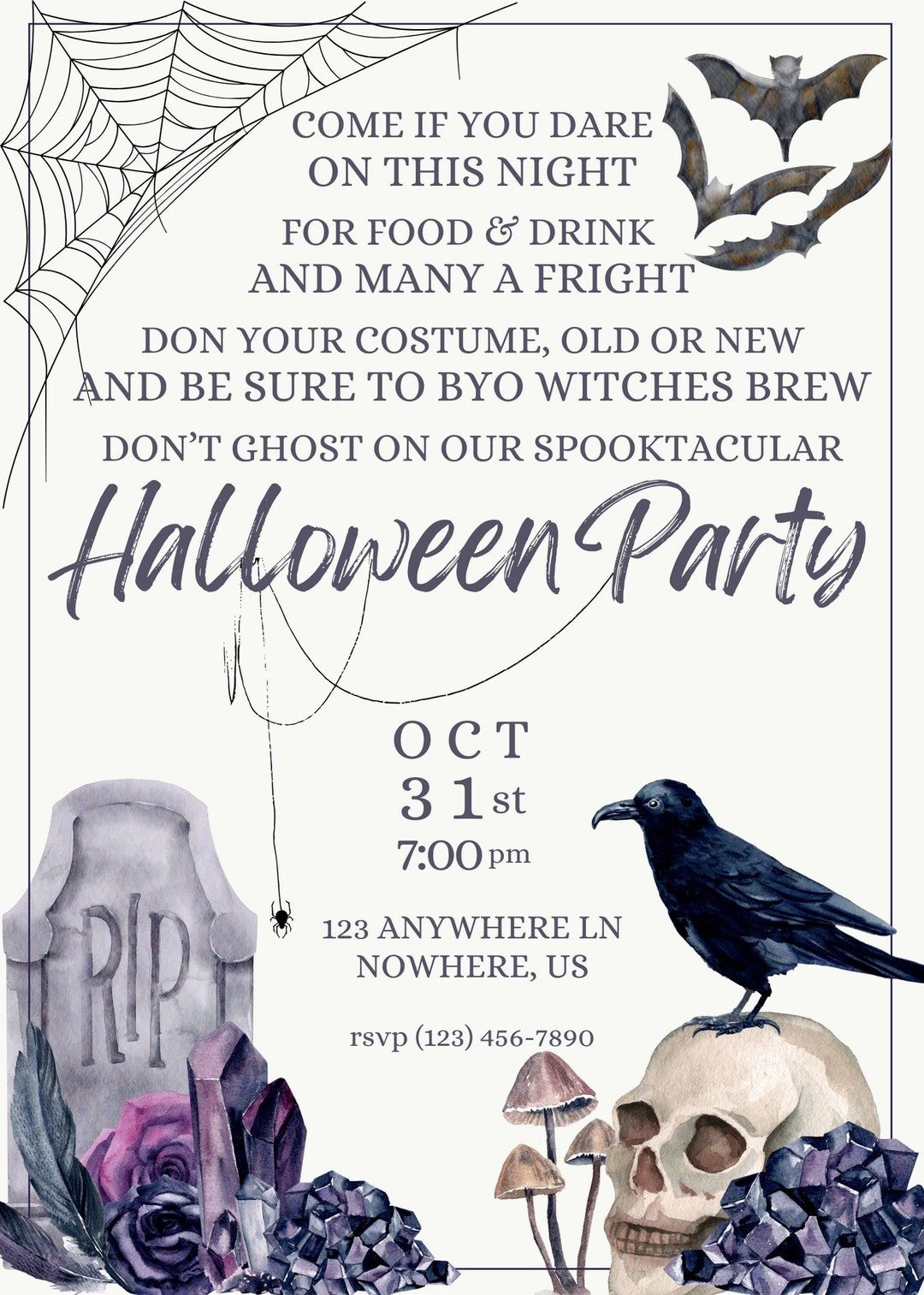 Spooky Halloween Party Invitation - Etsy