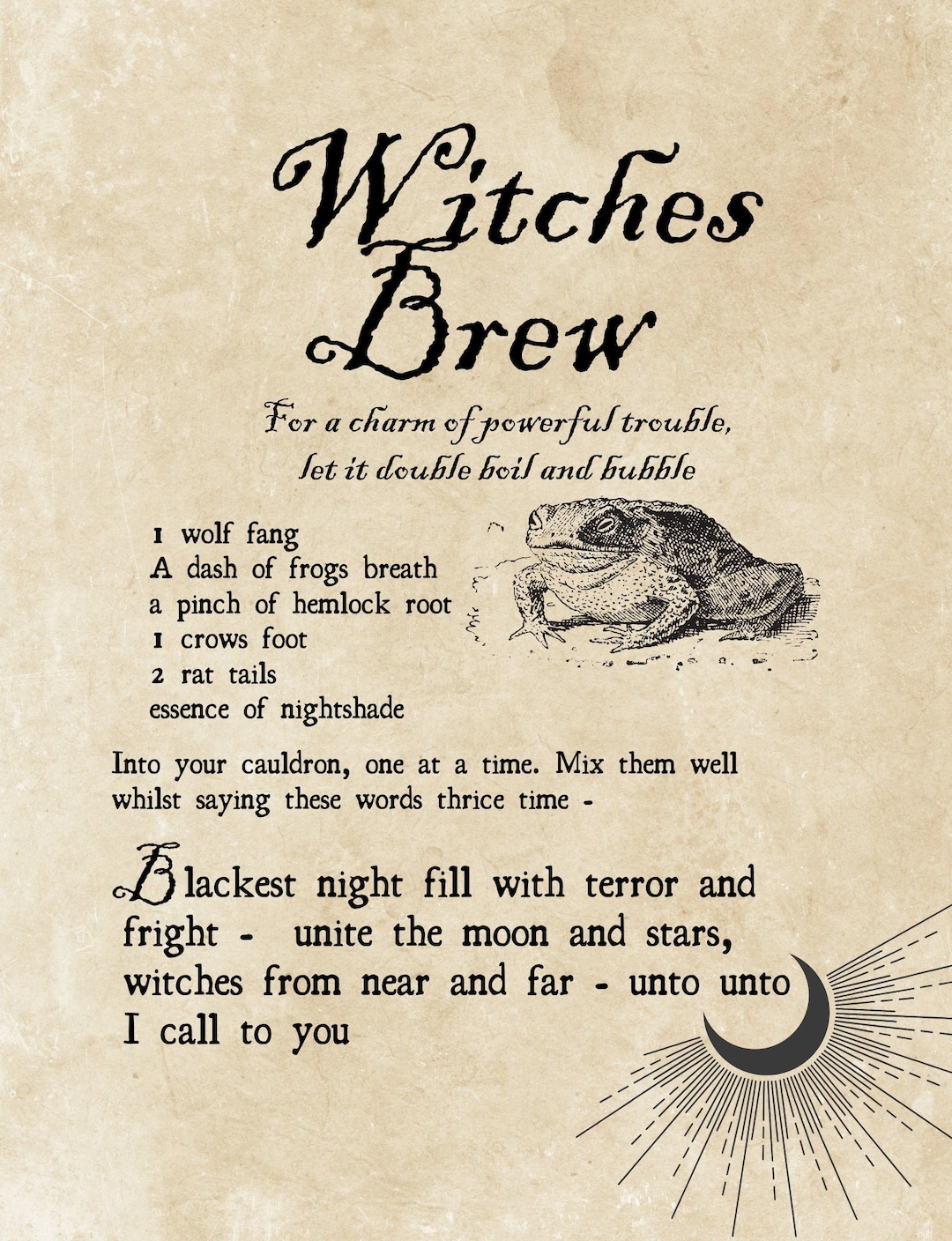 Potions & Spells Pages, Printable Book of Shadows, Witchcraft Magic - Etsy