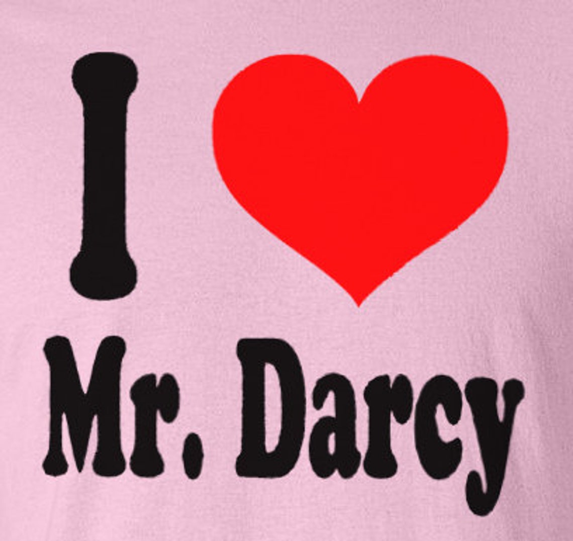 I Love heart Mr. Darcy T-shirt Pride and Prejudice by Jane - Etsy Sweden