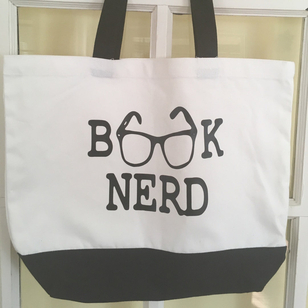 Book Nerd Tote or Library Bag Gift for Book Lovers English Teachers ...